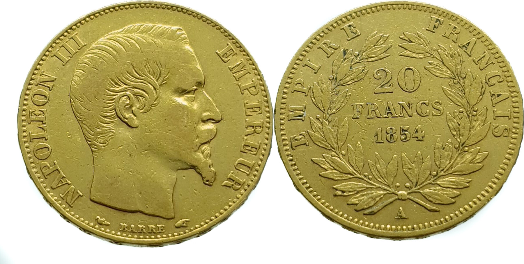 France 20 Francs 1854-A Napoleon III - Gold Very Fine+ | MA-Shops
