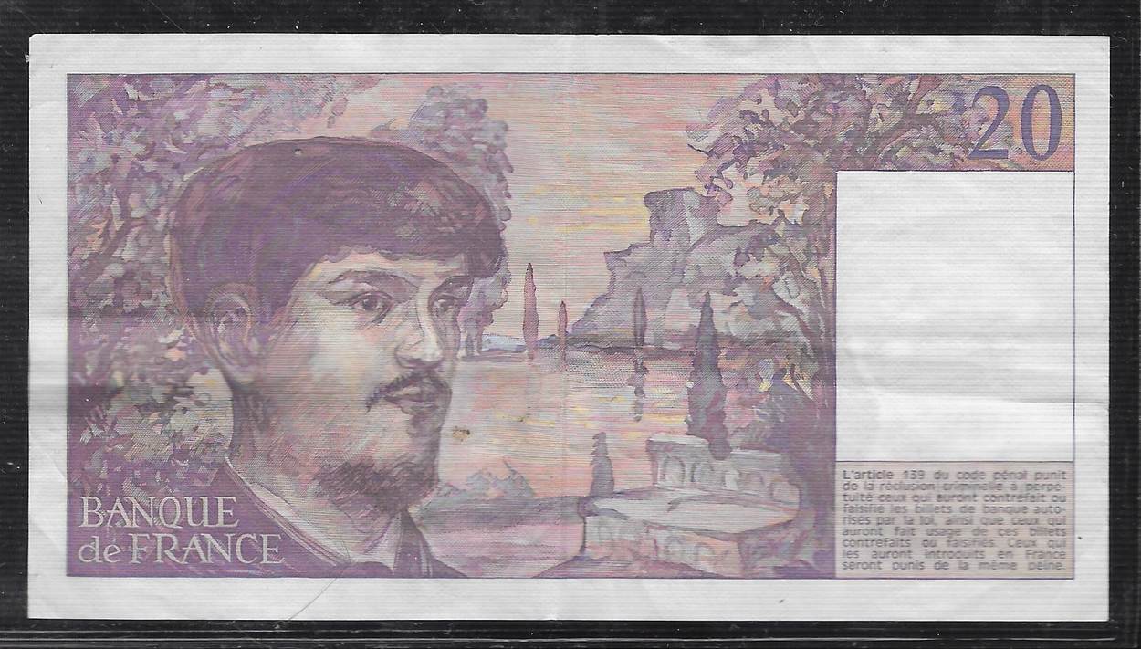 FRANCE. 20 Francs 1983 DEBUSSY. Komponist, Compositeur. Alphabet: F.011 ...