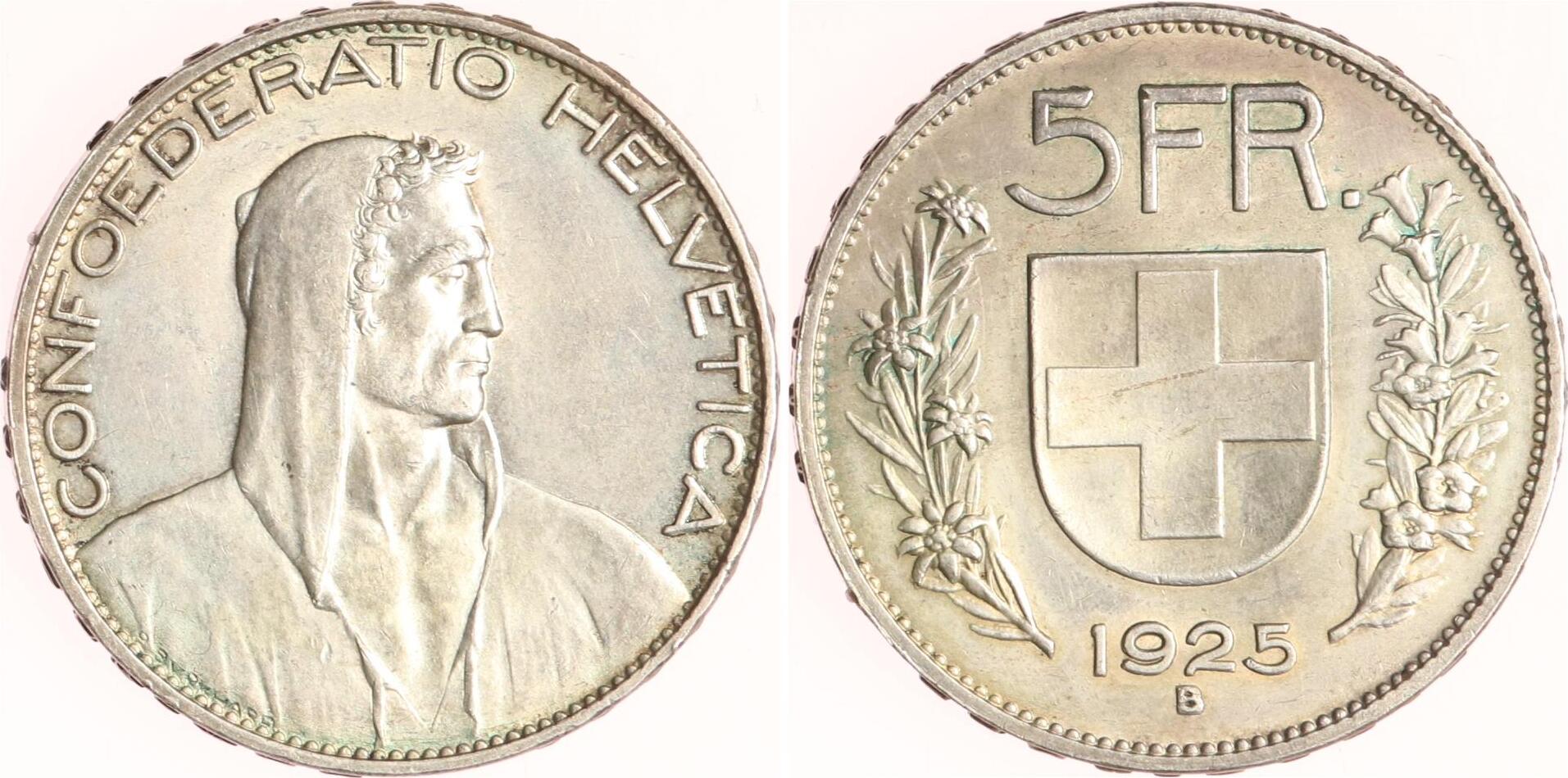 Schweiz 5 Franken 1925 B UNC- | MA-Shops