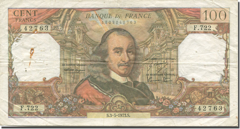 France 100 Francs 1973 Corneille, 1973-05-03, Fayette:65.42 EF(40-45) | MA-Shops