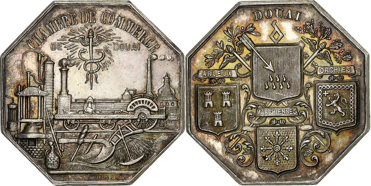France betaalpenning Chambre de commerce de Douai, Silver, Hamel MS(63 ...