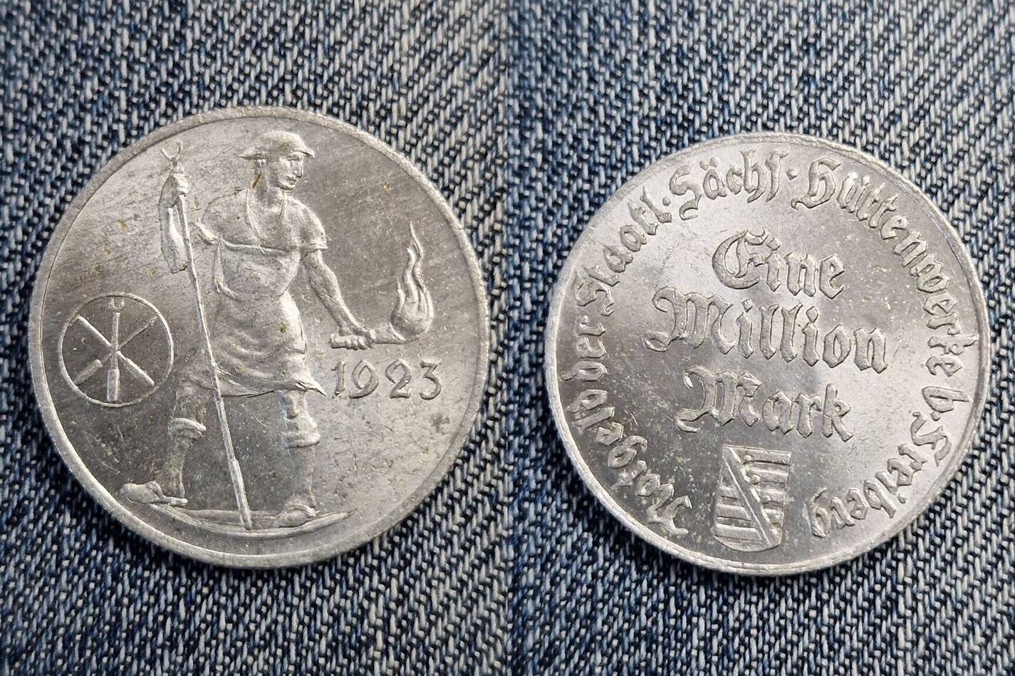 1 Million Mark 1923 Freiberg Notgeld - Freiberg - Hüttenwerke Freiberg ...