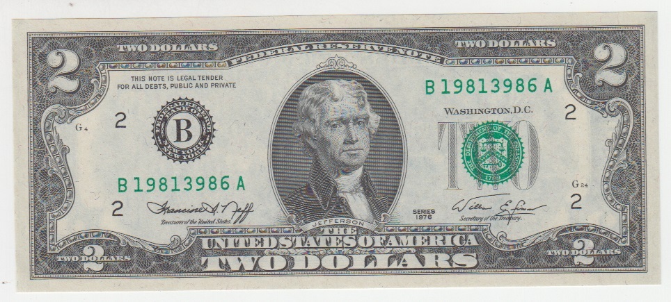 USA 2 Dollar Banknote 1976 GEM UNC | MA-Shops