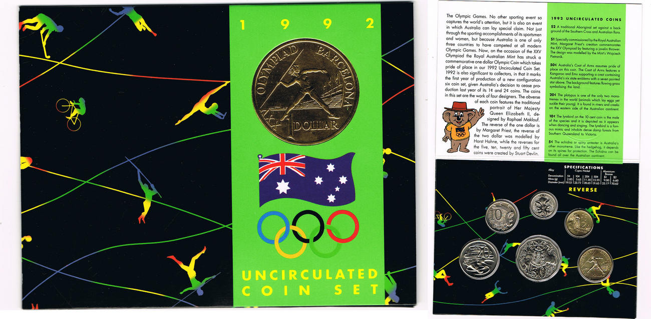 Australien 3,85 Dollars (6 Münzen) Australia, 6 Coins, uncirculated ...