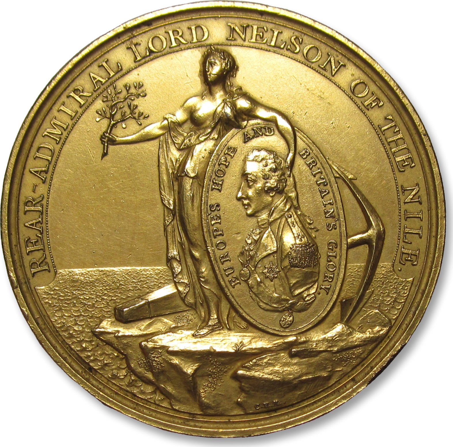 GREAT BRITAIN 47mm AE gilded medal 1798 A.D. George III, Alexander ...