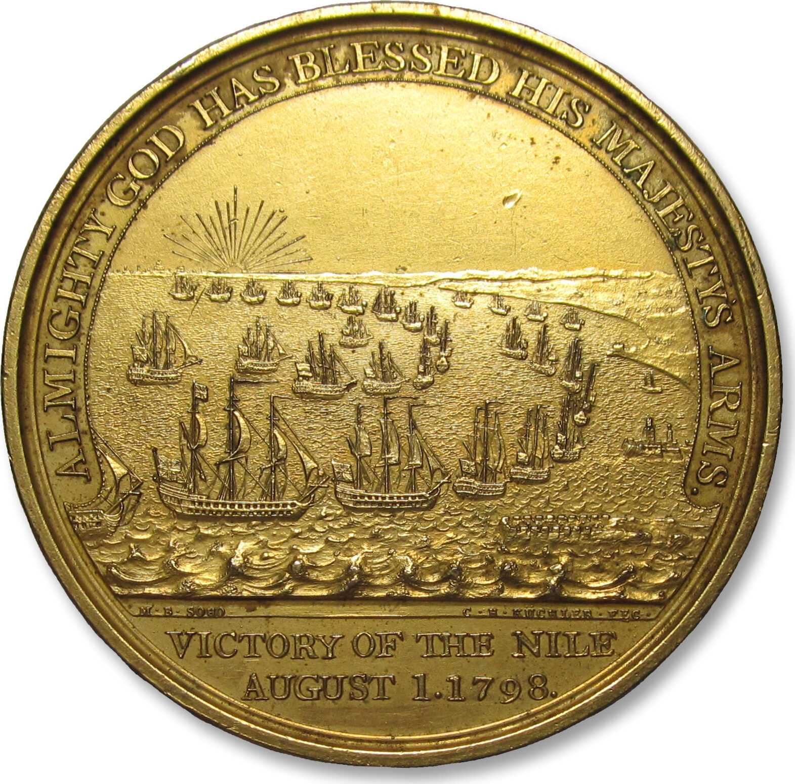 GREAT BRITAIN 47mm AE gilded medal 1798 A.D. George III, Alexander ...