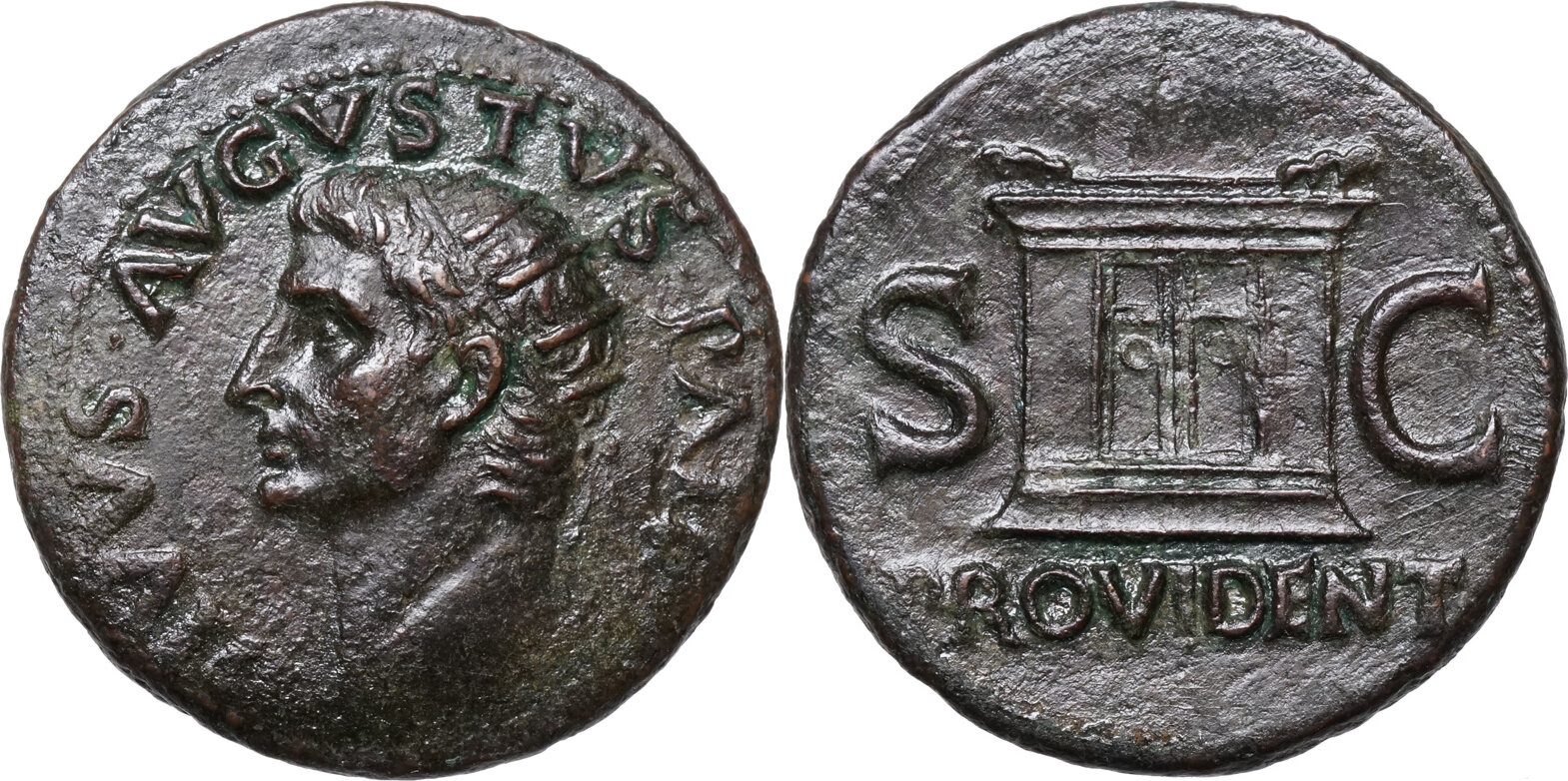 DIVUS Augustus (27 BCE-14 CE) AE As unter TIBERIUS, 22-33 CE Rom, ALTAR ...