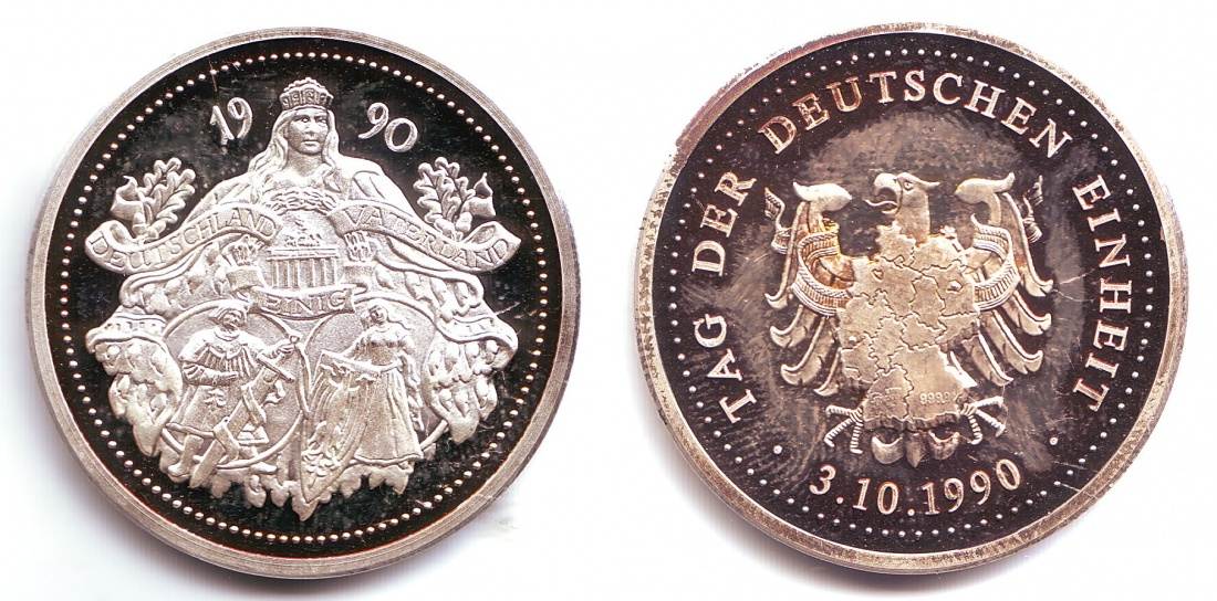 Deutschland Medaille 1990 Tag der deutschen Einheit Proof | MA-Shops