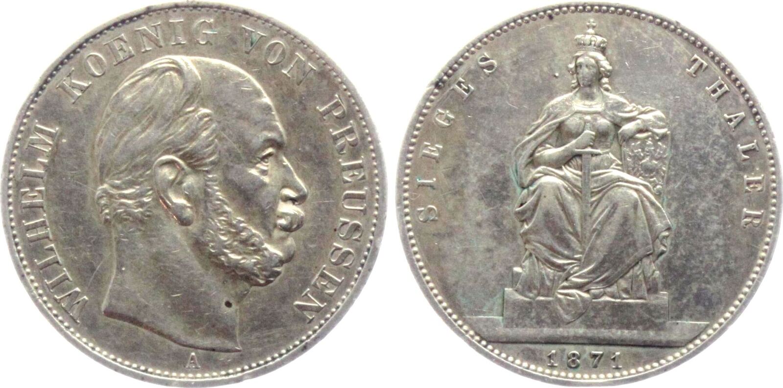 Brandenburg-Preussen 1871 A König Wilhelm I. von Preussen - Siegestaler ...