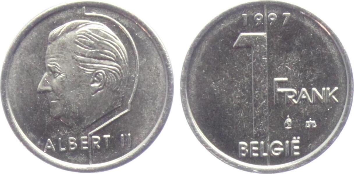 Belgien 1 Franc 1997 Albert II. prägefrisch - pfr. | MA-Shops