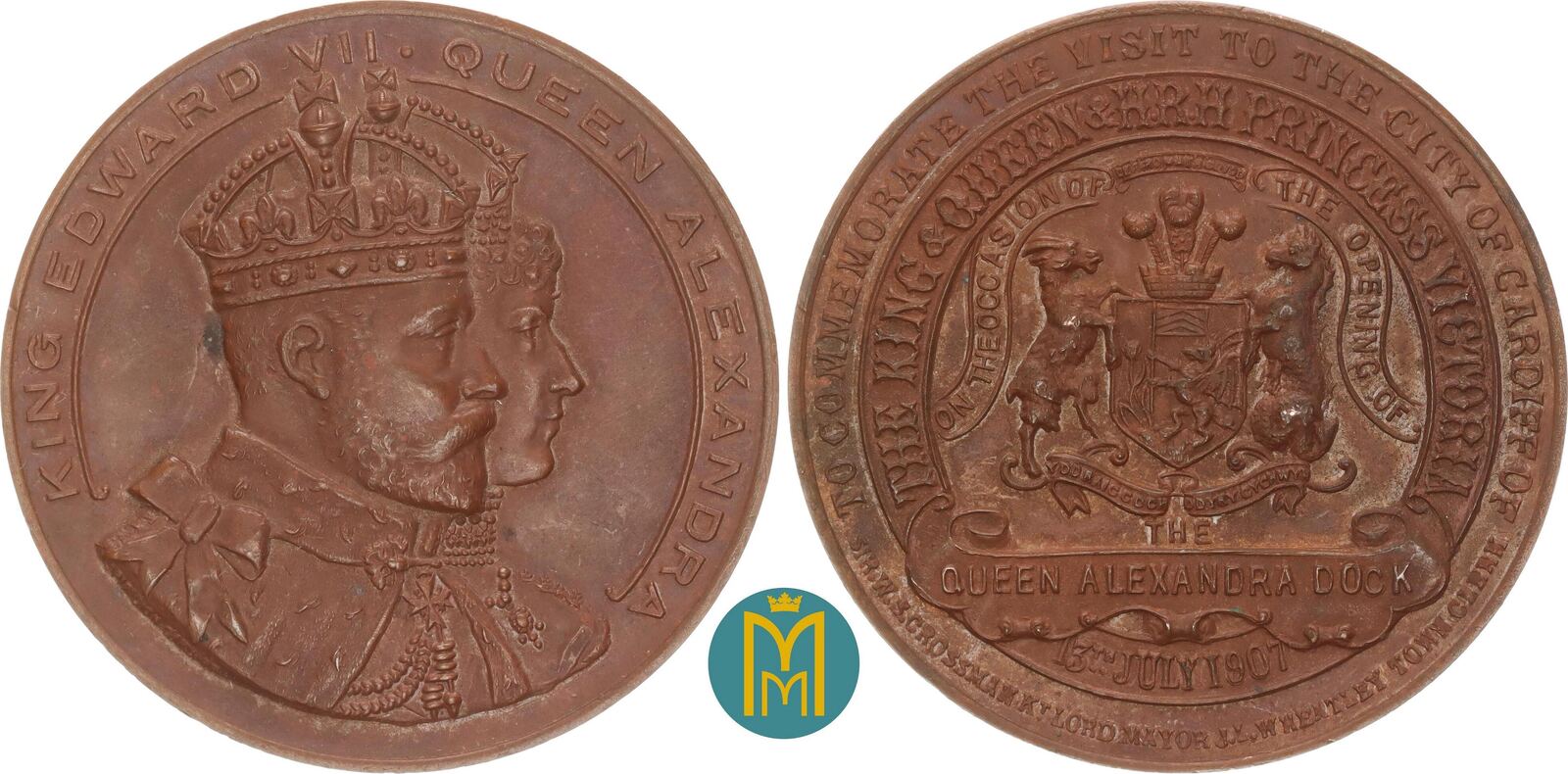 England / Großbritanien Bronzemedaille 1907 Bronze-Medaille Edward VII ...