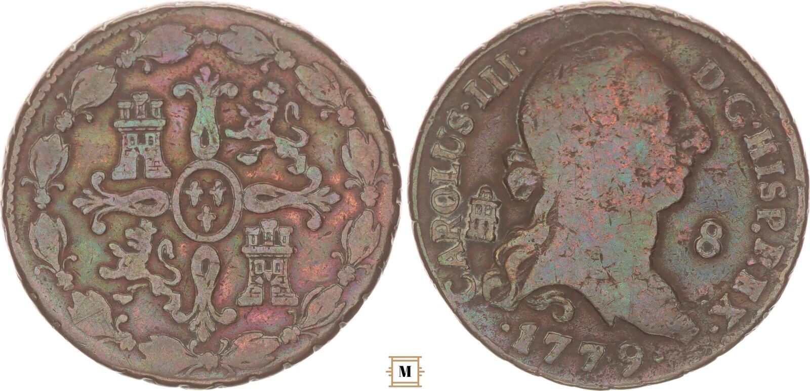 Spain 8 maravedis 1779 Charles III., Segovia | MA-Shops