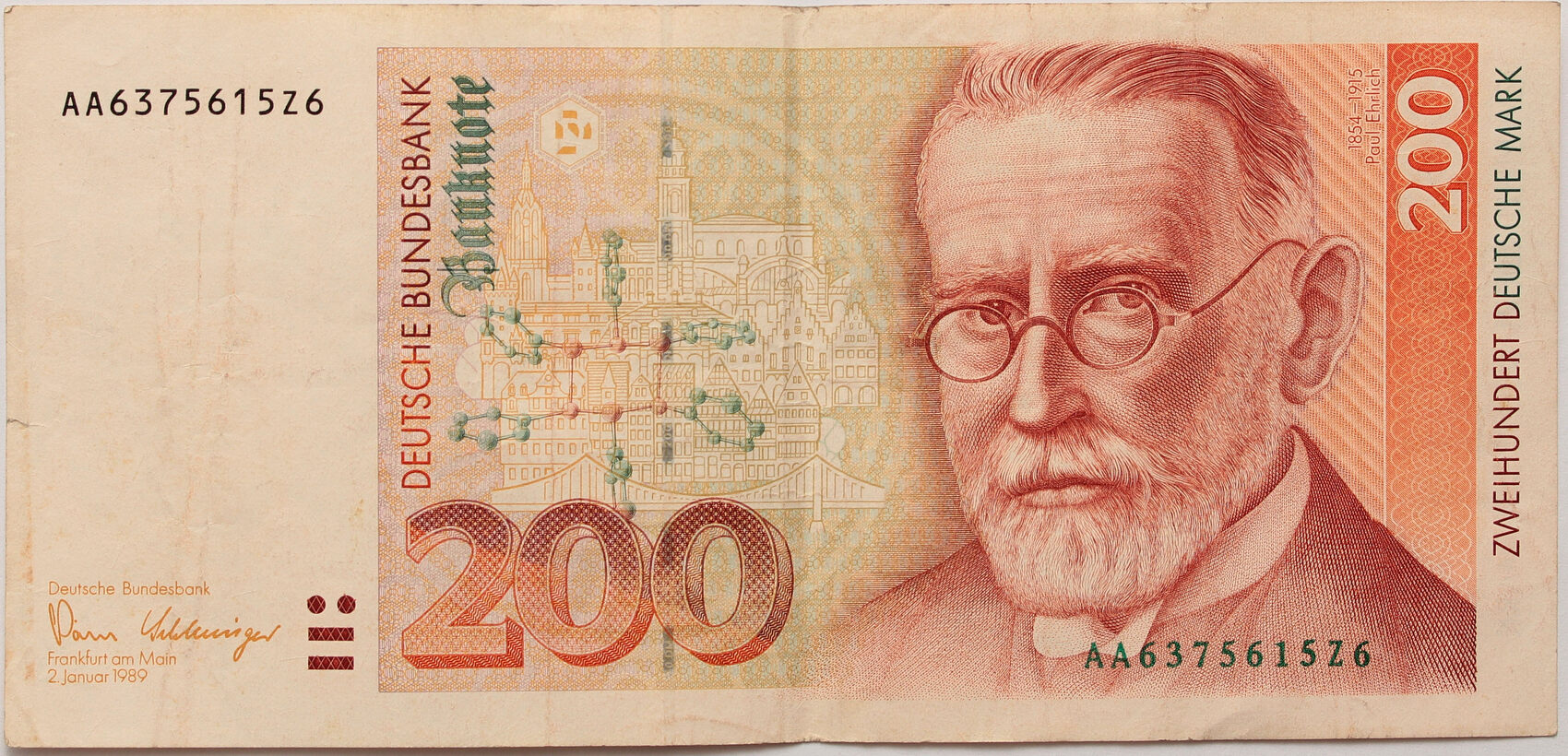 Germany 200 mark 1989 Deutsche Bundesbank F | MA-Shops