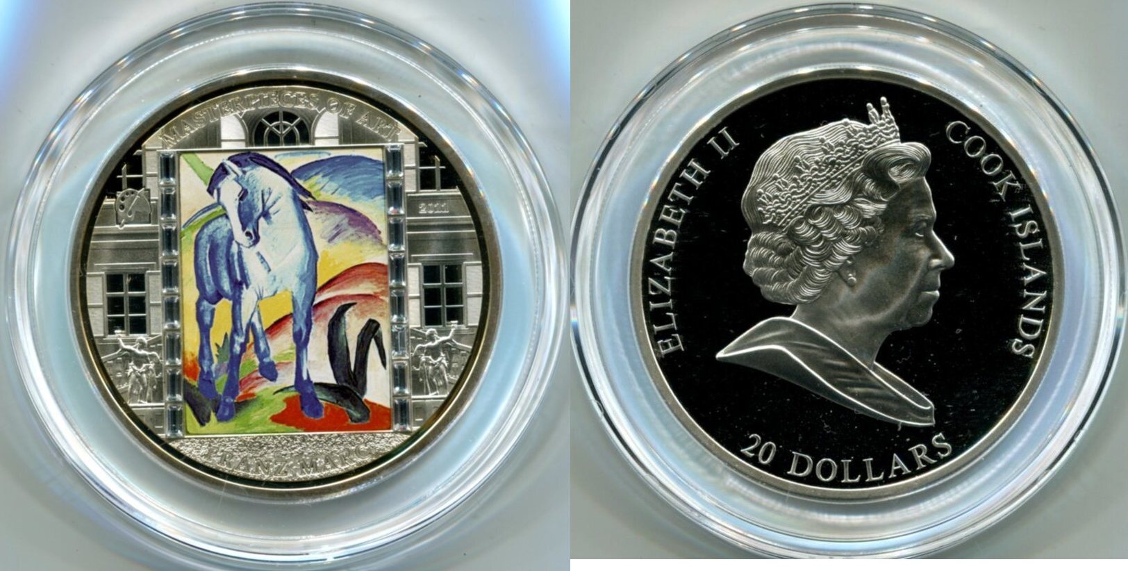 Cook Islands 20 Dollars 2011 ~ Masterpieces of Art-Das Blaue Pferd ...