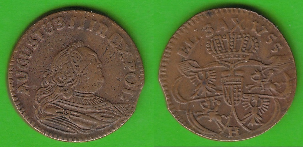 Sachsen für Polen Groschen 1755 H Friedrich August II. 1733-1763 VF+ ...