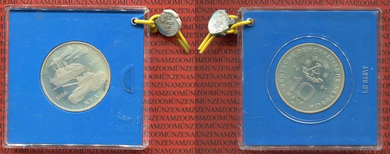 10 Mark Cu/Ni Gedenkmünze DDR 10 Mark Cu/Ni 1981 25 Jahre NVA Panzer ...