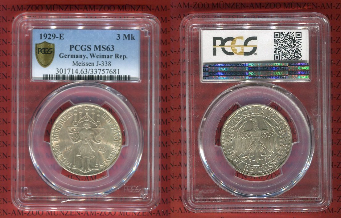 Deutsches Reich, Weimarer Republik 3 Reichsmark Silbergedenkmünze 1929 ...