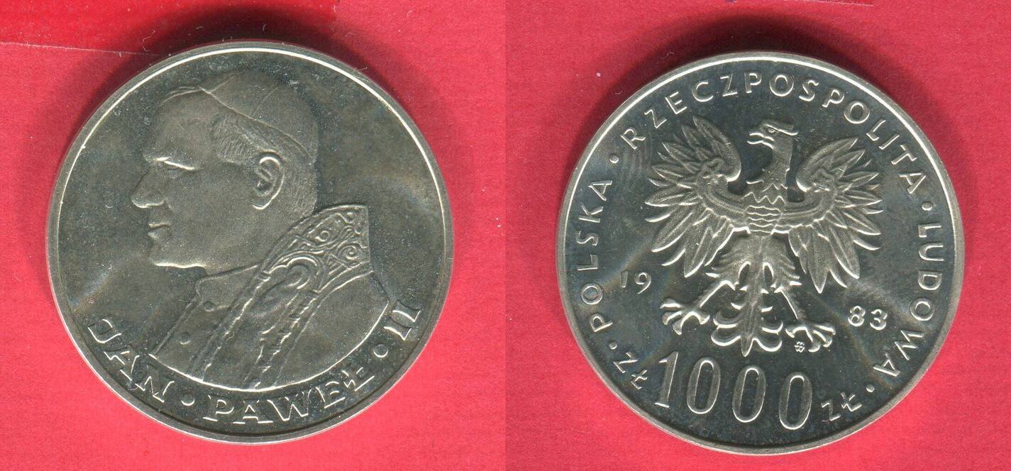 Polen Poland Polska 1 000 Zloty Silber Gedenkm nze 1983 Papst polen-poland-polska-1-000-zloty-silber-gedenkm-nze-1983-papst