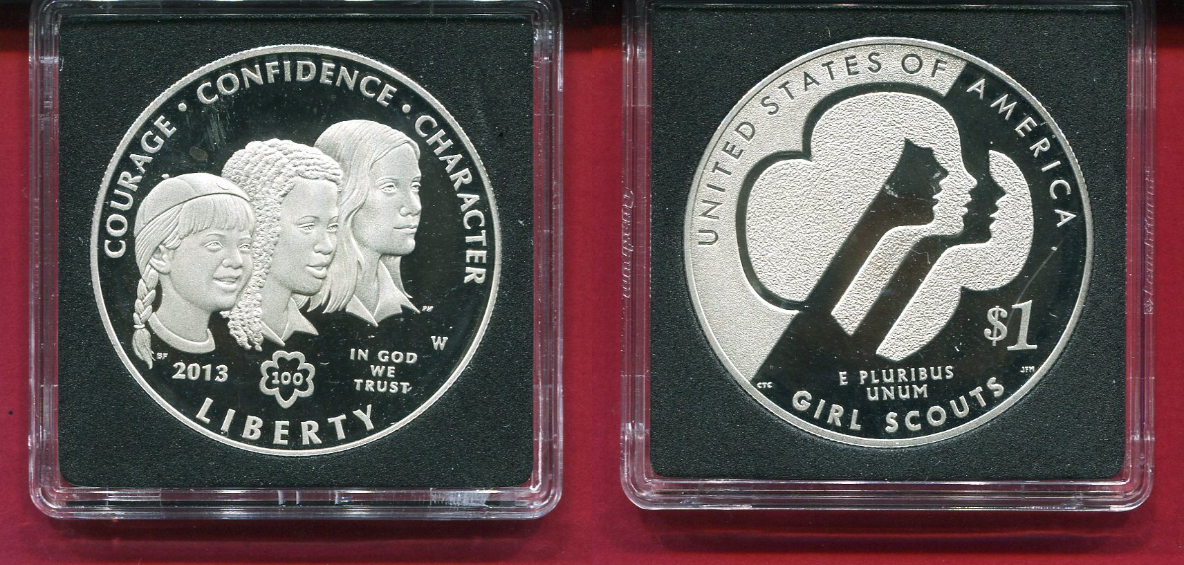 USA 1 Dollar Silbermünze 2013 Girl Scouts - Courage-Confidence ...