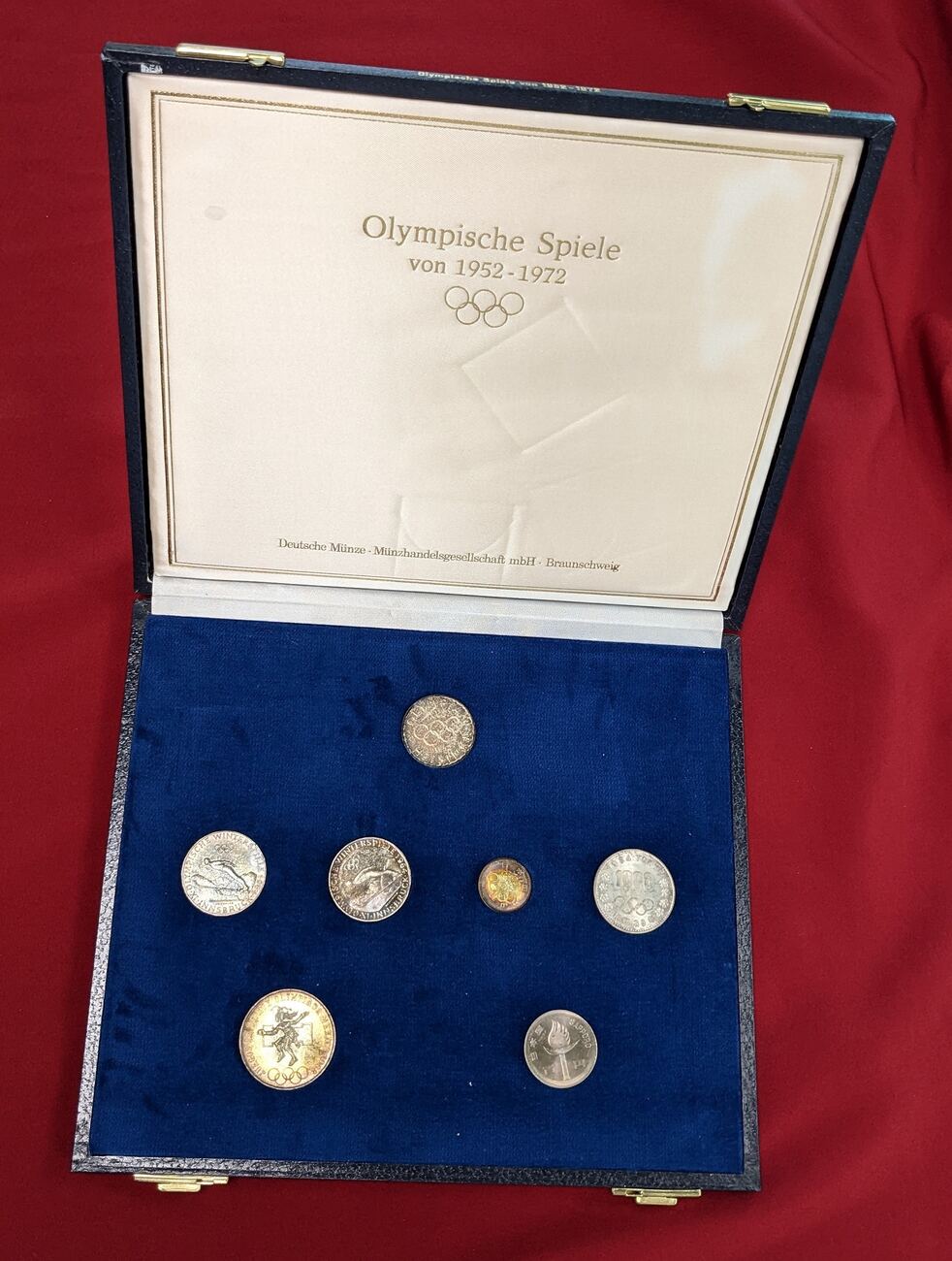 Finnland, Japan, Mexiko & Österreich 7 Gedenkmünzen Olympiade 1952-1972 Olympiaden Set 1952 ...