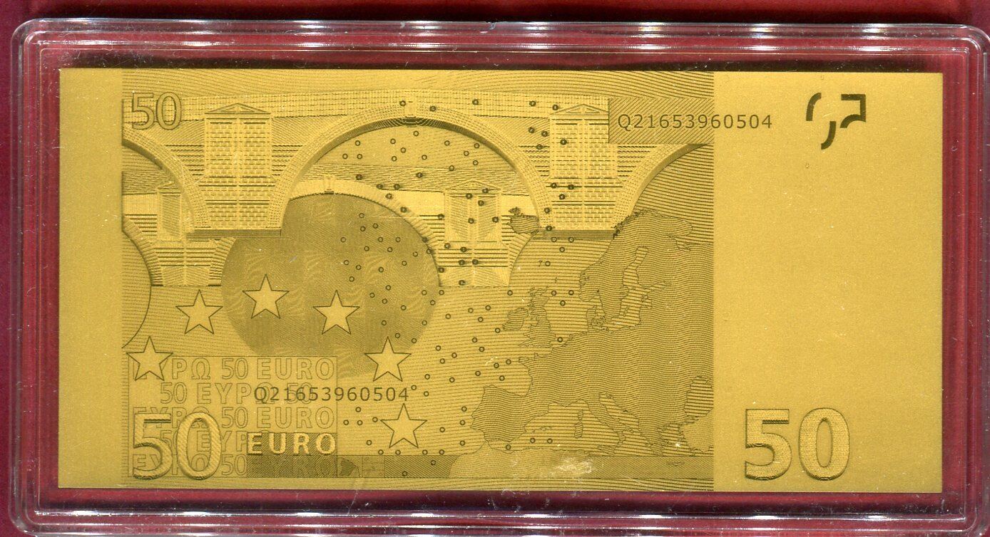 Europäische Union 0,5 Gramm Goldnote 50 Euro Banknote Gold with plastic ...