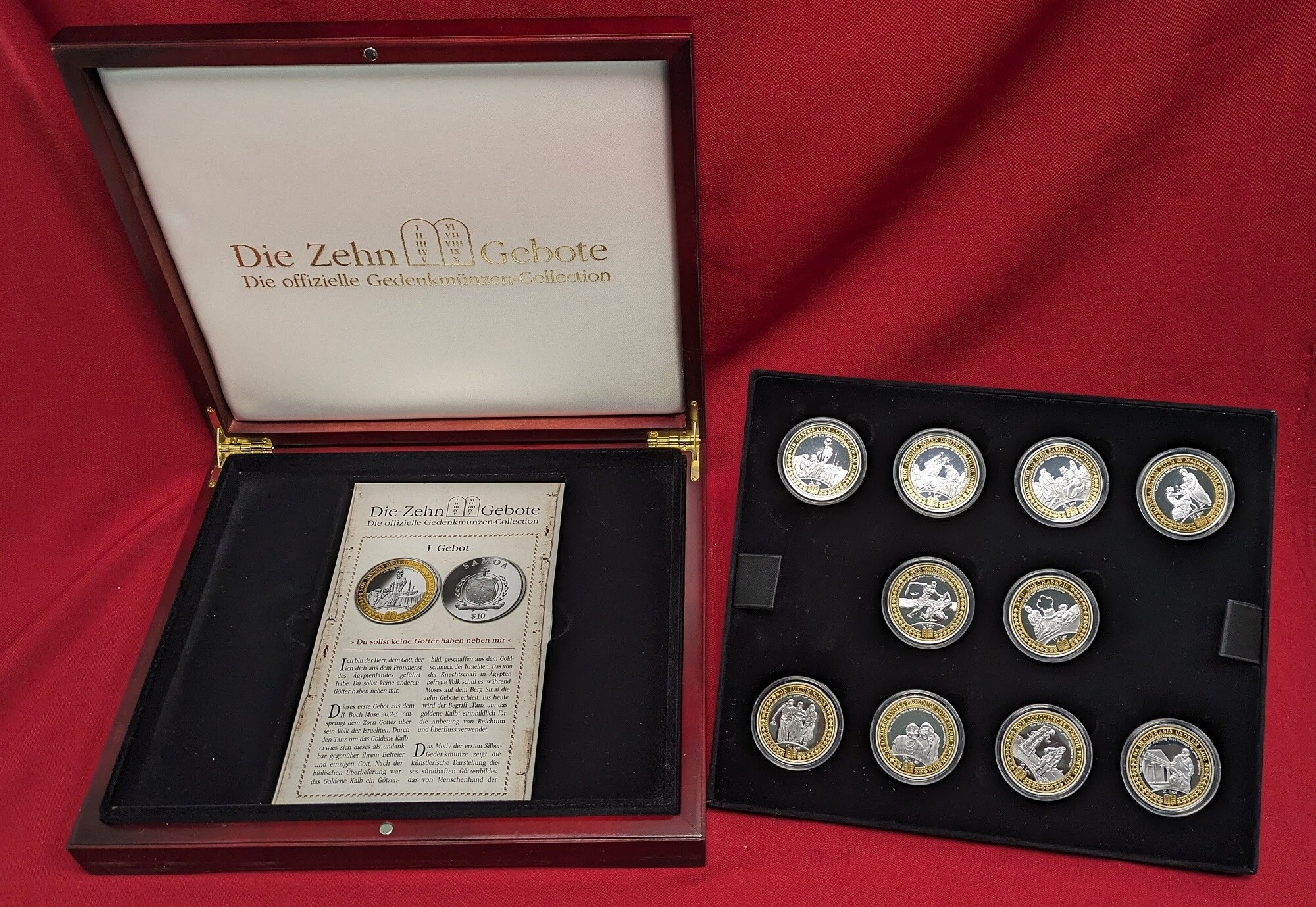 Samoa 10 x 10 Dollar Silbermünzen 2009 & 2010 Die Zehn Gebote ...