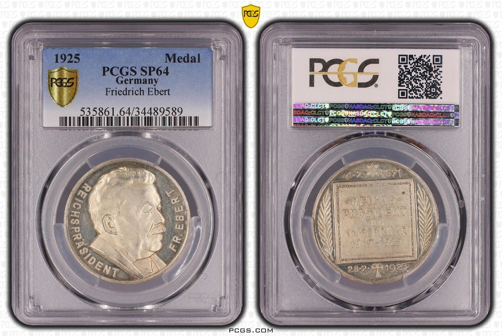 Germany Weimarer Republik Medal Silbermedaille 1925 Friedrich Ebert ...