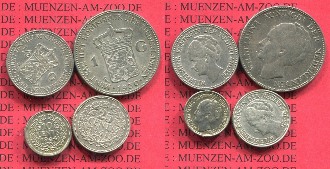 Niederlande Holland Netherlands 1 1 2 Gulden 25 Cent 10 Cent 1930 niederlande-holland-netherlands-1-1-2-gulden-25-cent-10-cent-1930