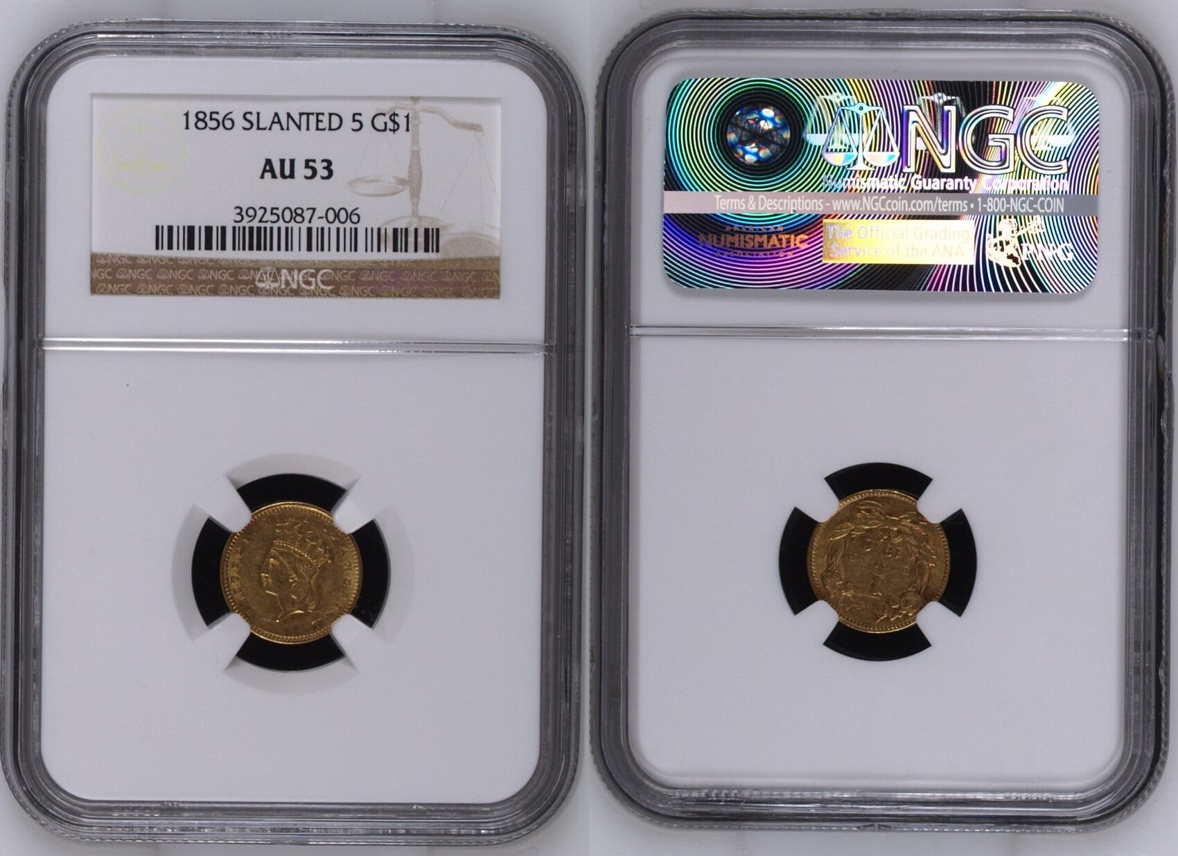 The United States Of America USA G 1 GOLD DOLLAR 1856 Indian Head the-united-states-of-america-usa-g-1-gold-dollar-1856-indian-head