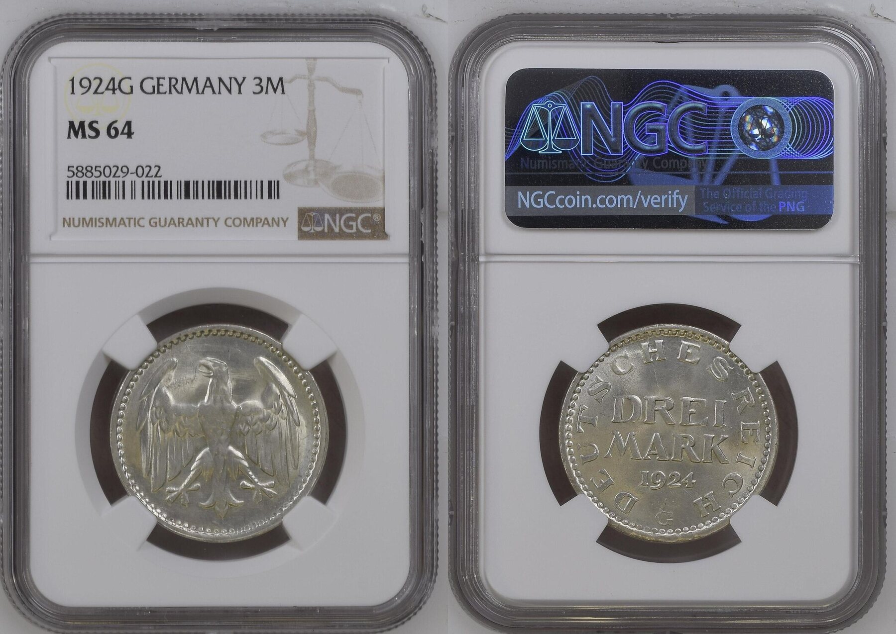 Deutschland Weimarer Republik Germany 3 Mark 1924 G Drei ausgeschrieben Kursmünze Better ...