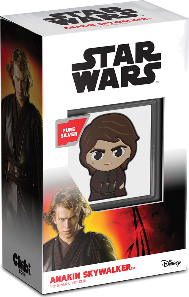 2 Dollars ANAKIN SKYWALKER Chibi Star Wars 1 Oz Silver Coin 2$ Niue 2023 Proof | MA-Shops