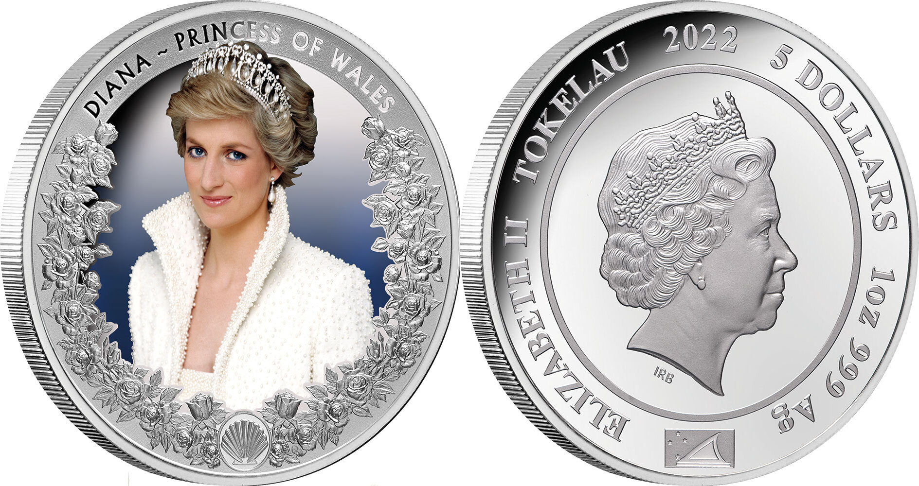 5 Dollars DIANA PRINCESS OF WALES 1 Oz Silver Coin 5$ Tokelau 2022 ...
