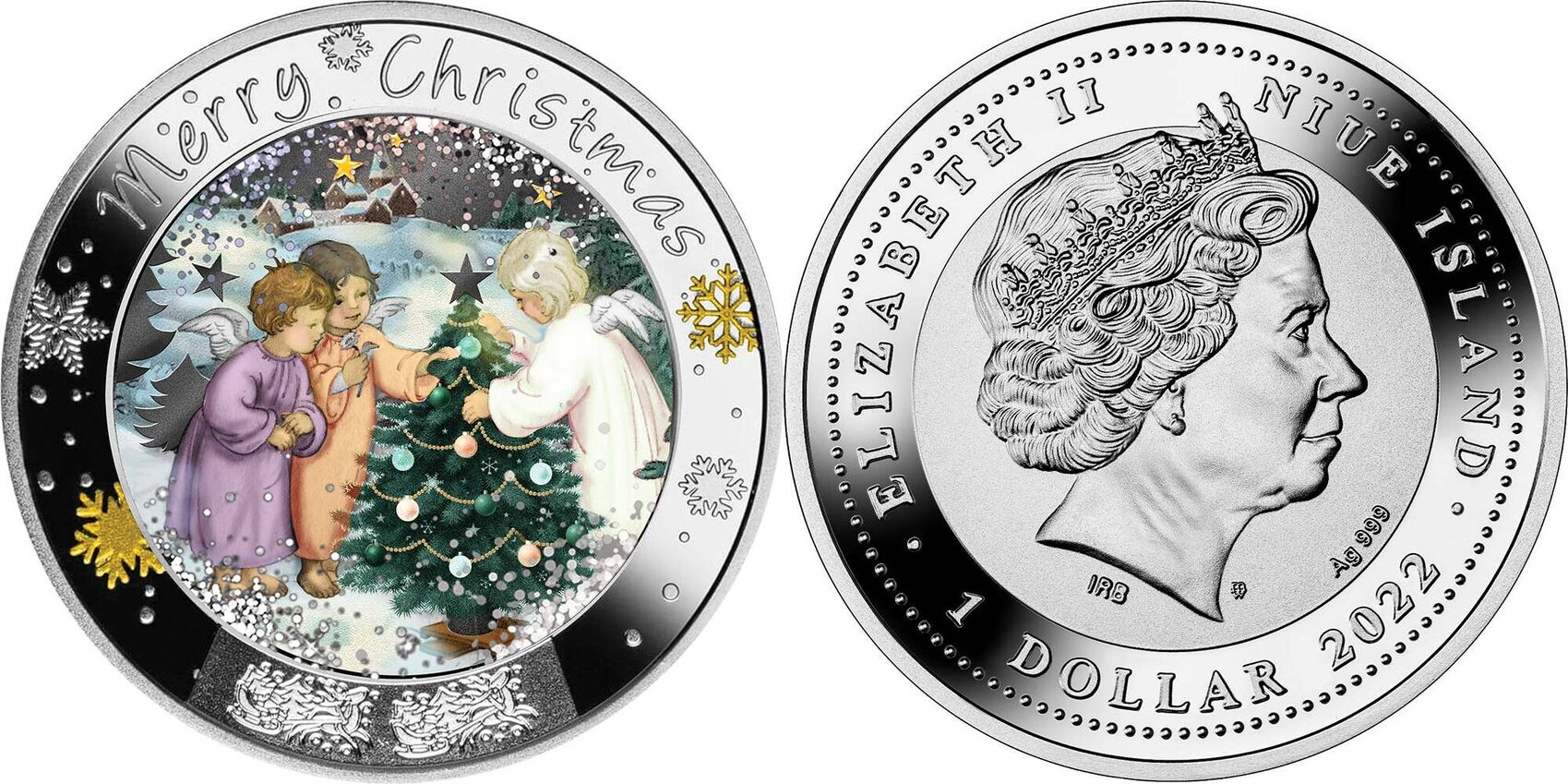 1 Dollar MERRY CHRISTMAS Silver Coin 1$ Niue 2022 Proof | MA-Shops