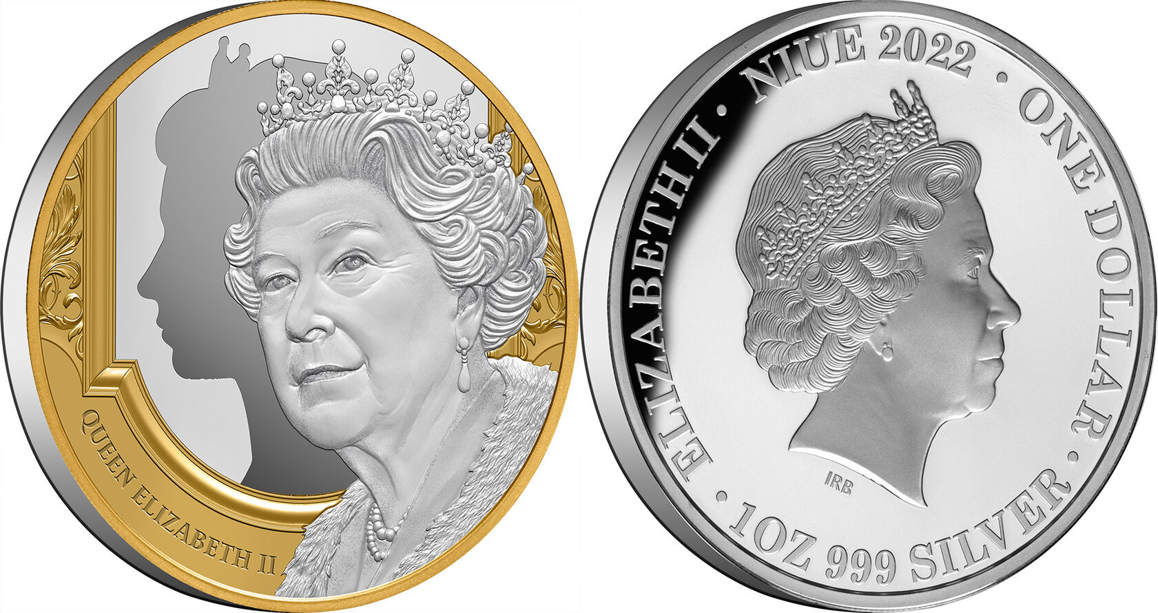 1 Dollar TRIBUTE TO QUEEN ELIZABETH II 1 Oz Silver Coin 1$ Niue 2022 ...