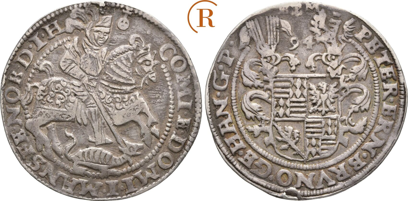 Mansfeld Friedeburg: Taler Eisleben 1594 BM Peter Ernst, Bruno, Gebhard ...