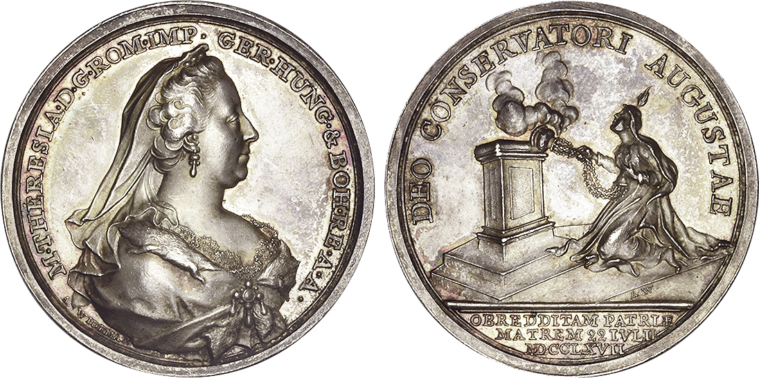 MARIA THERESIA Genesung von den Pocken 1767 UNC- | MA-Shops