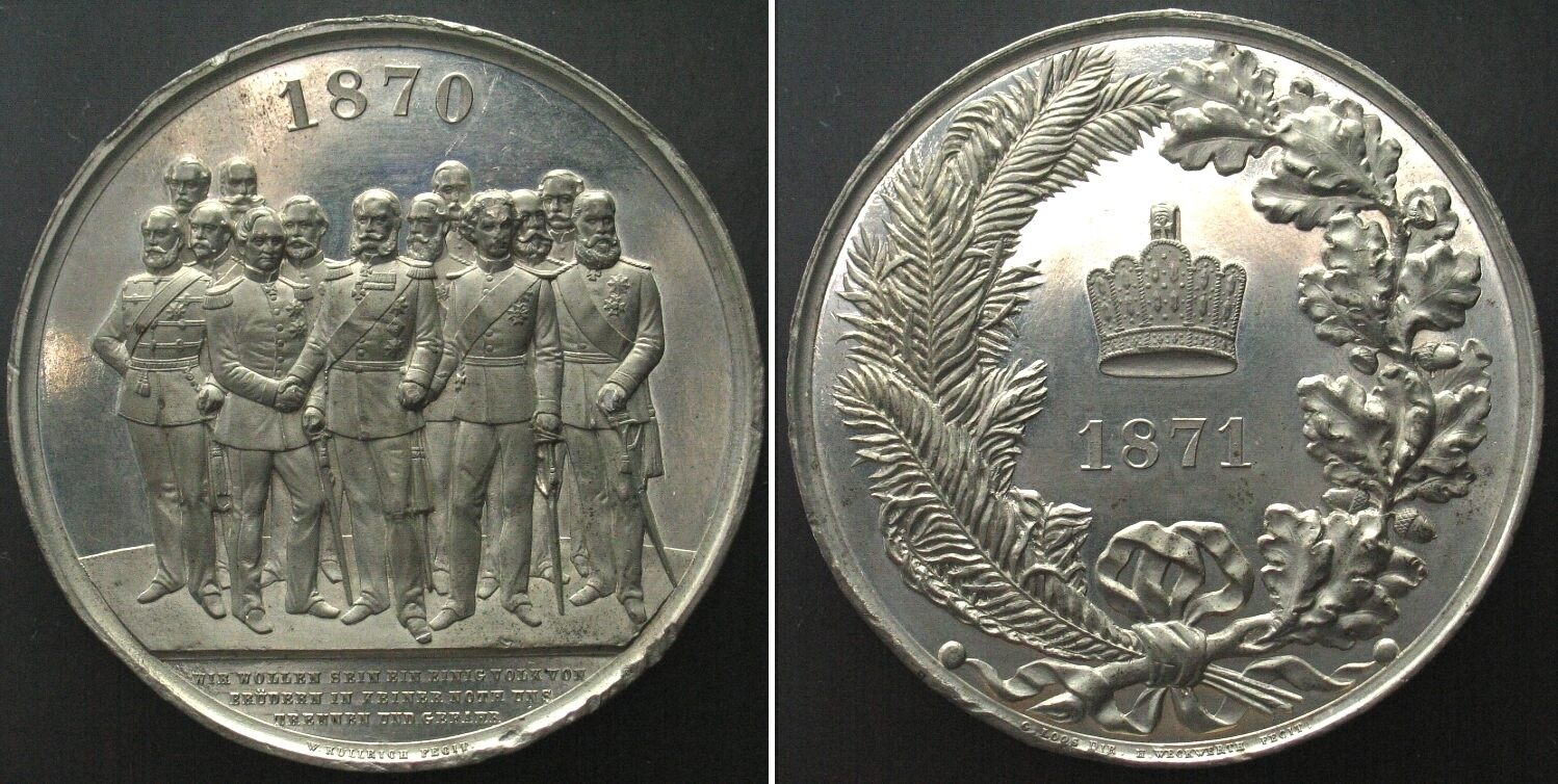 Deutschland - Medaillen FOUNDING OF THE GERMAN EMPIRE 1871 White metal ...