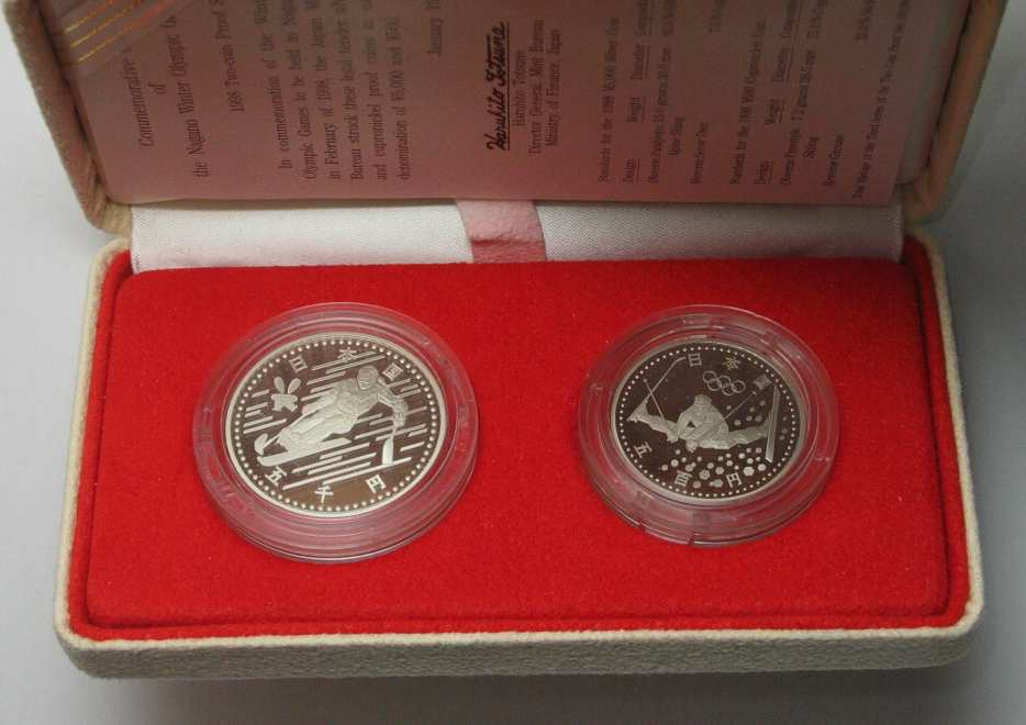 JAPAN Set 5000 Yen 500 Yen 1998 OLYMPICS NAGANO Silver Cu Ni Proof japan-set-5000-yen-500-yen-1998-olympics-nagano-silver-cu-ni-proof