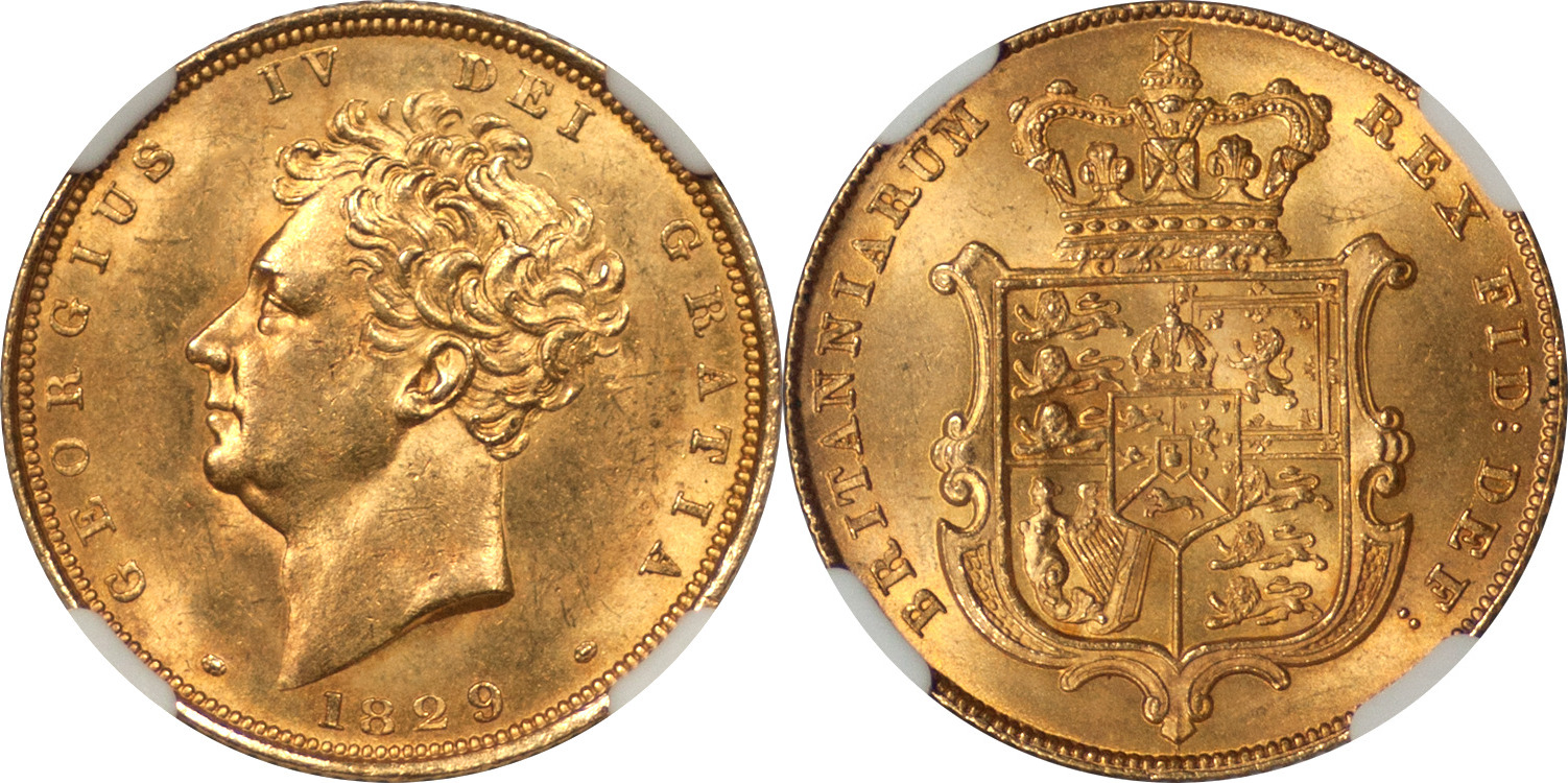 - Great Britain 1829 George IV Gold Sovereign NGC MS-62 | MA-Shops